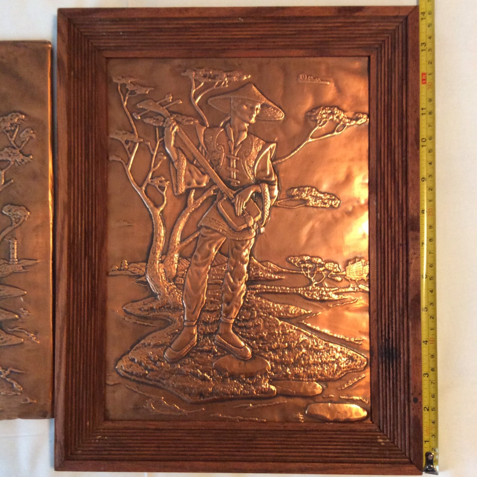 Copper Repoussé Art Set of Two Vintage 1960s Japanese | Etsy