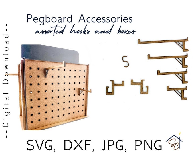 Pegboard Accessories, Peg Hooks, Peg Box, Pegboard Dowel, Svg, Svg ...
