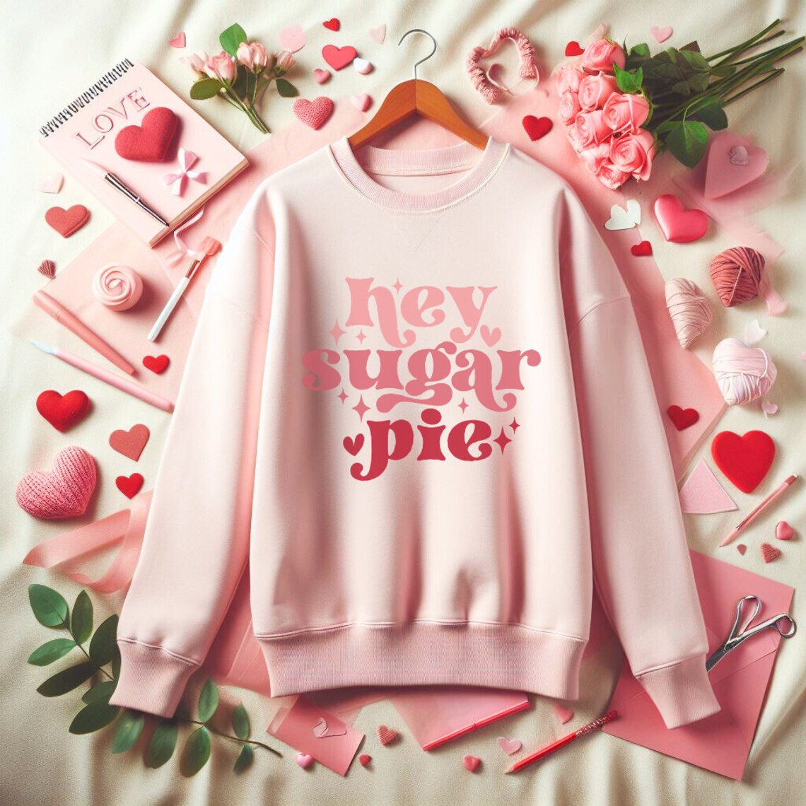 Funny Valentine's Day Sweatshirt, Hey Sugar Pie Graphic, Valentine's Sweatshirt for Women ...