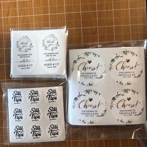 Custom Bridal Shower Stickers, Personalized Shower Favors, Bridal ...