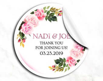 Printable OR Printed Pink and Gold Stickers Pink Watercolor - Etsy