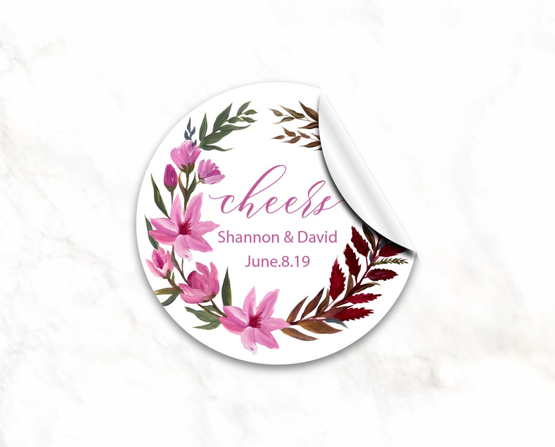 Wedding Stickers, Watercolor Flower, Botanical Stickers, Favor Stickers ...