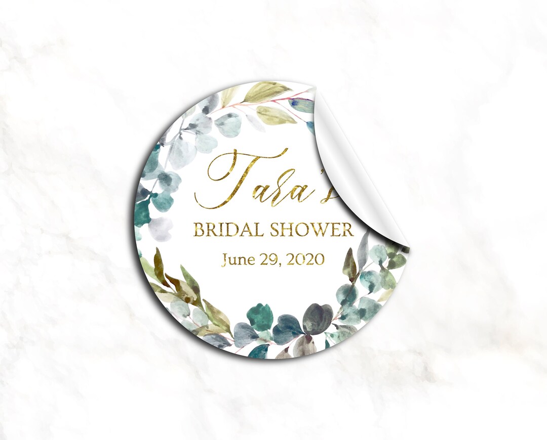Custom Bridal Shower Stickers, Personalized Shower Favors, Bridal ...