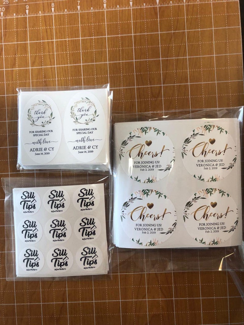 Thank You Wedding Stickers Wedding Favors Bridal Shower Etsy