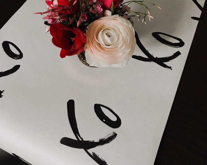 Custom Table Runner, Kraft Paper Table Runner, Xoxo Table Runner, Kraft ...