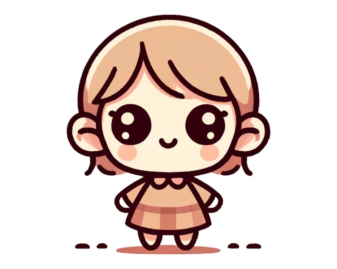 Charming Cheeky Character: Hand-drawn Digital Art Illustration, Cute ...