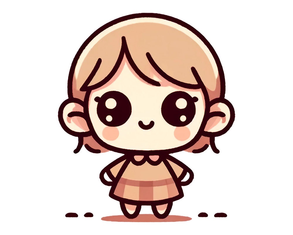 Charming Cheeky Character: Hand-drawn Digital Art Illustration, Cute ...