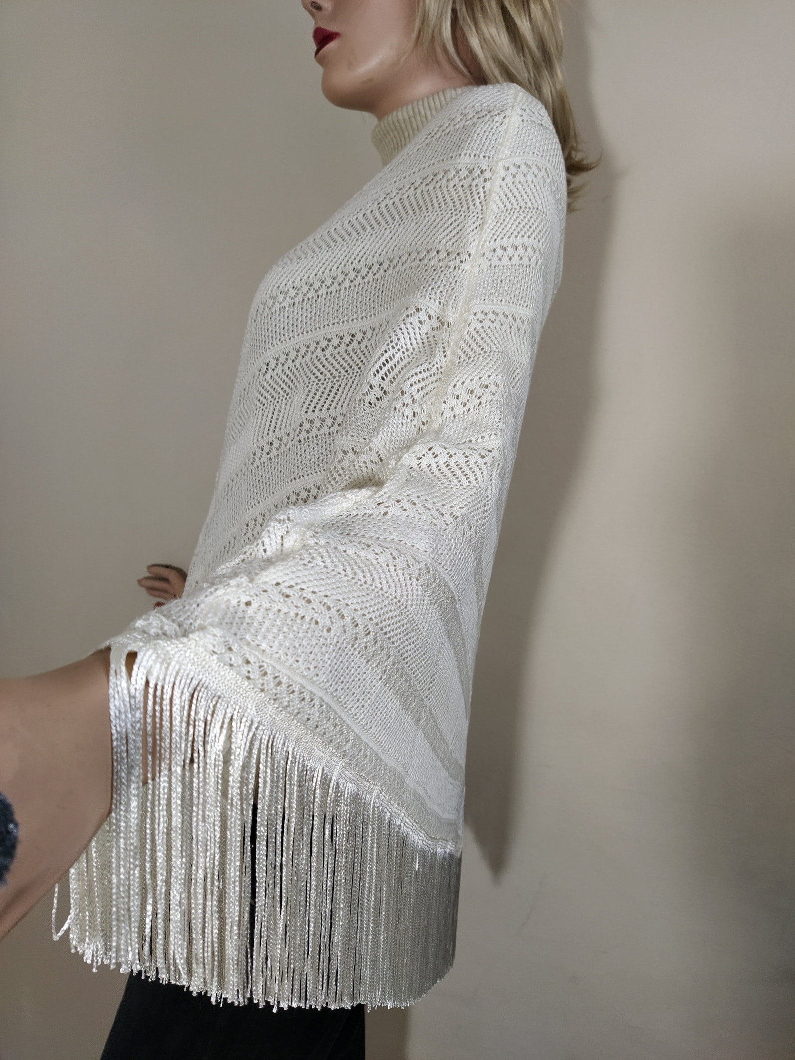 Women Lightweight Poncho, Thin Lace Poncho, Crochet White Poncho, Ivory ...