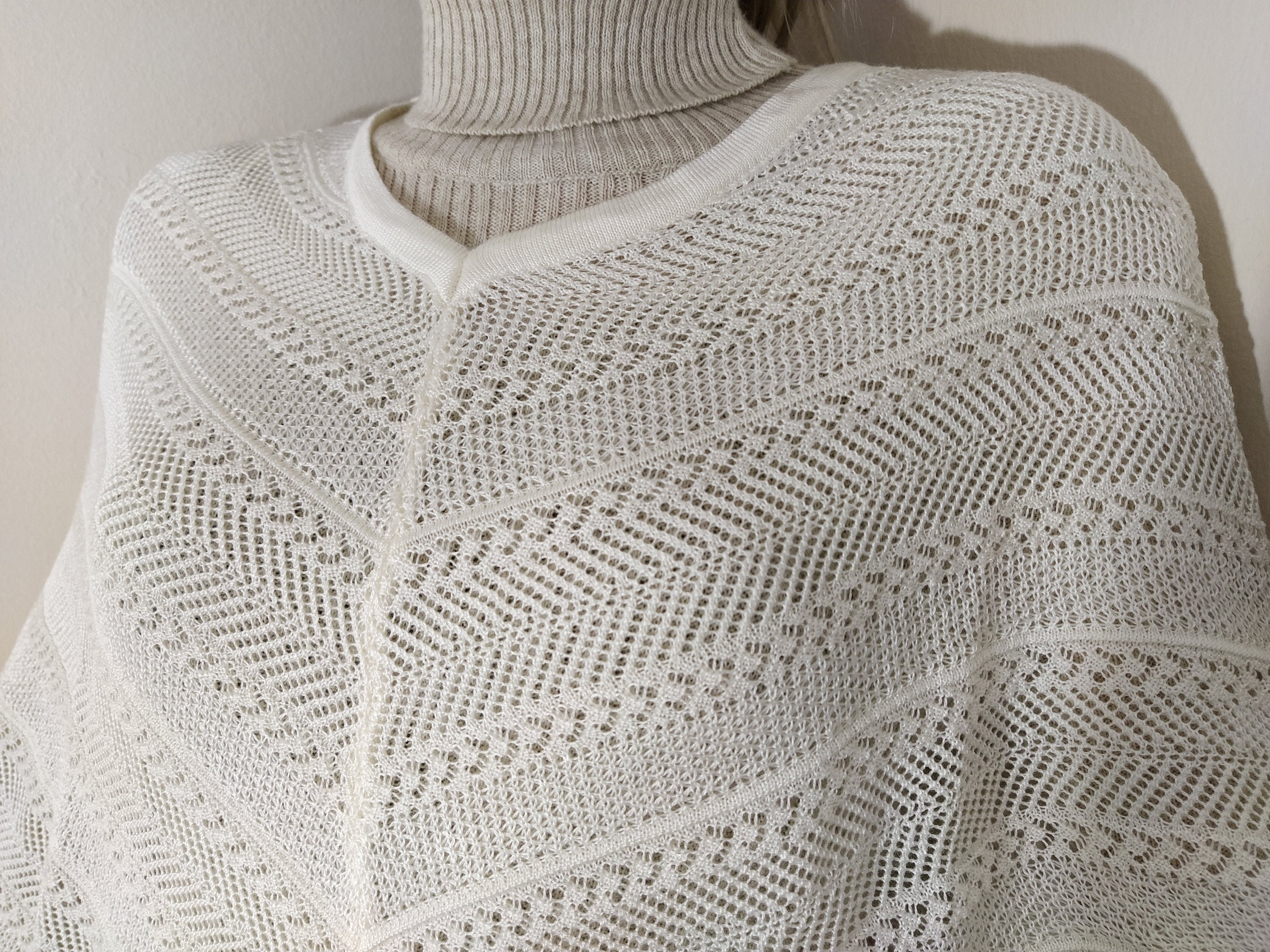 Women Lightweight Poncho, Thin Lace Poncho, Crochet White Poncho, Ivory ...