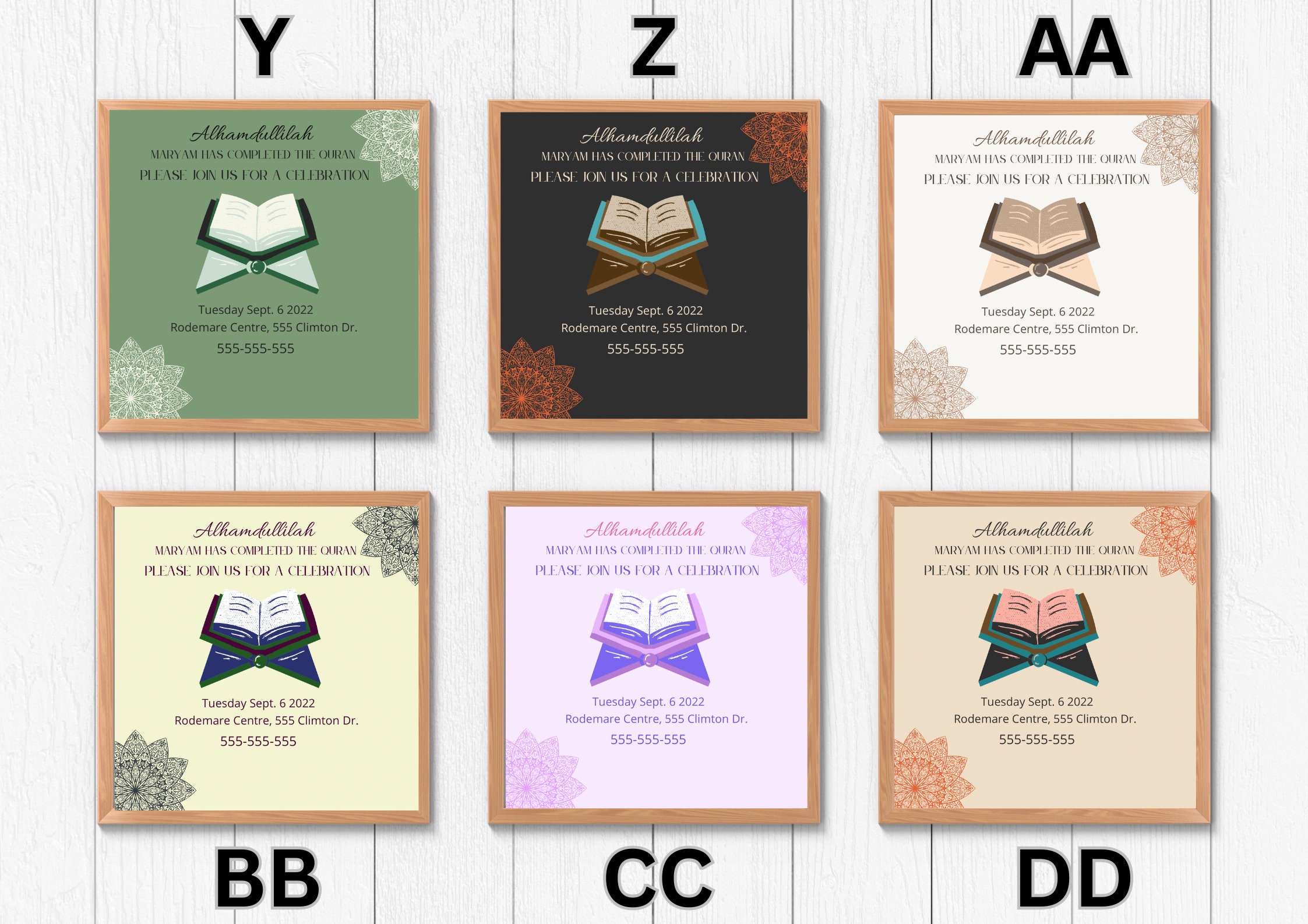 Quran Completion Mubarak Invitation Card, Khatm E Quran Muslima Invites ...