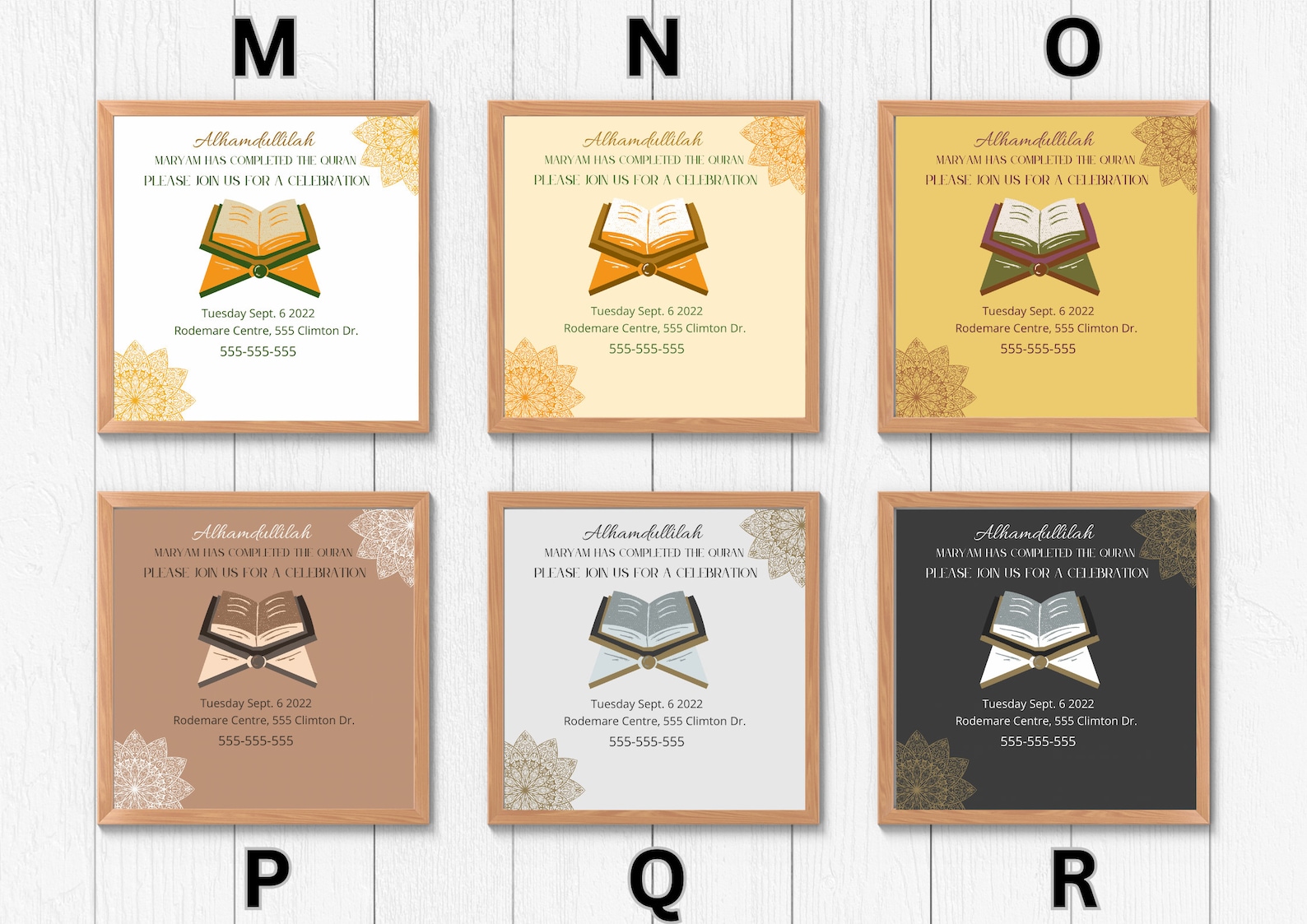 Quran Completion Mubarak Invitation Card, Khatm E Quran Muslima Invites ...