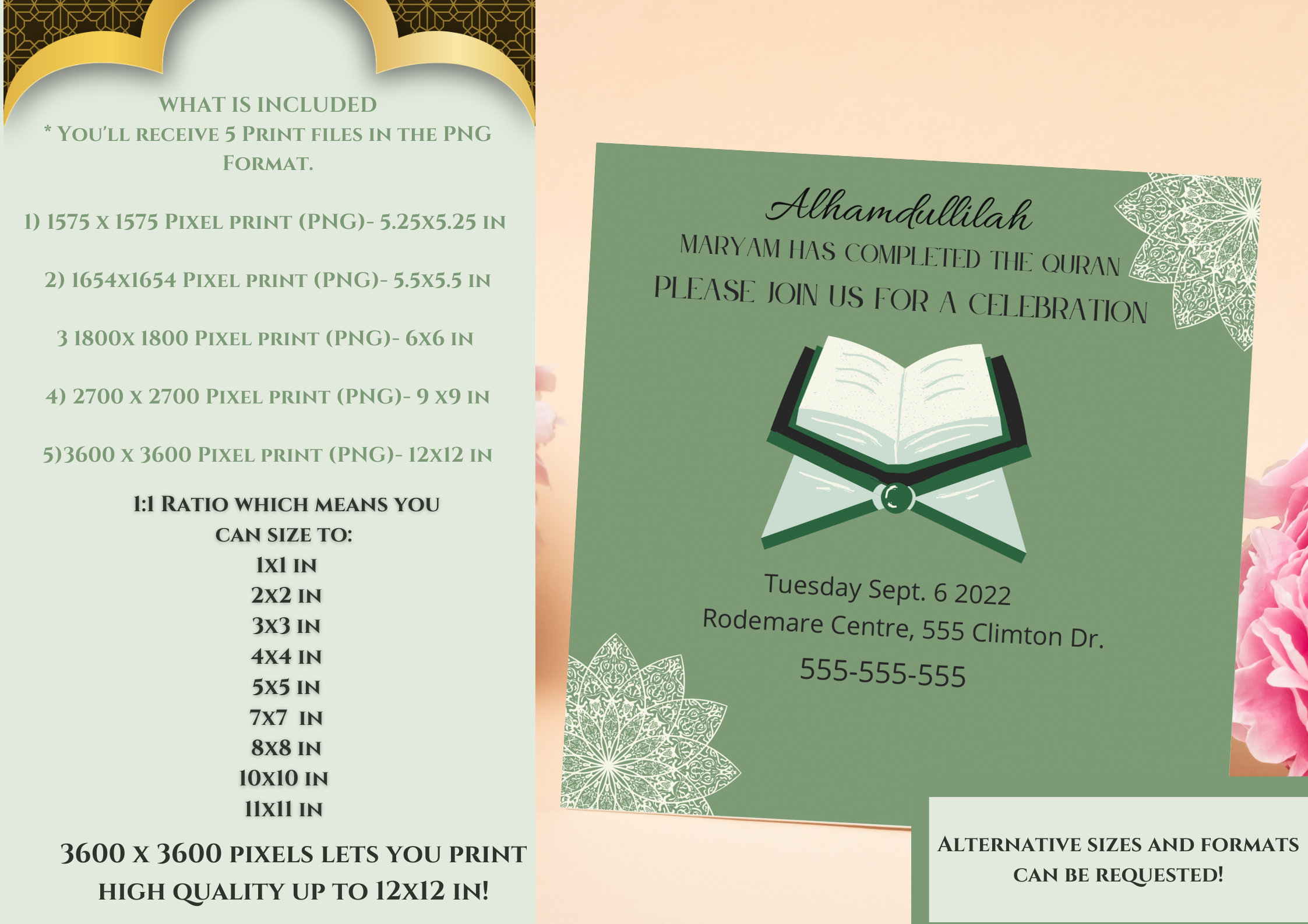 Quran Completion Mubarak Invitation Card Khatm E Quran - Etsy