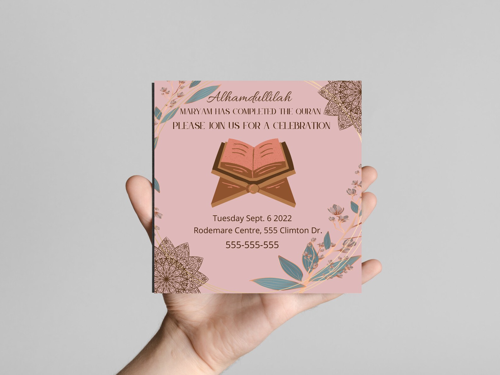 Quran Completion Mubarak Invitation Card Khatm E Quran - Etsy Australia