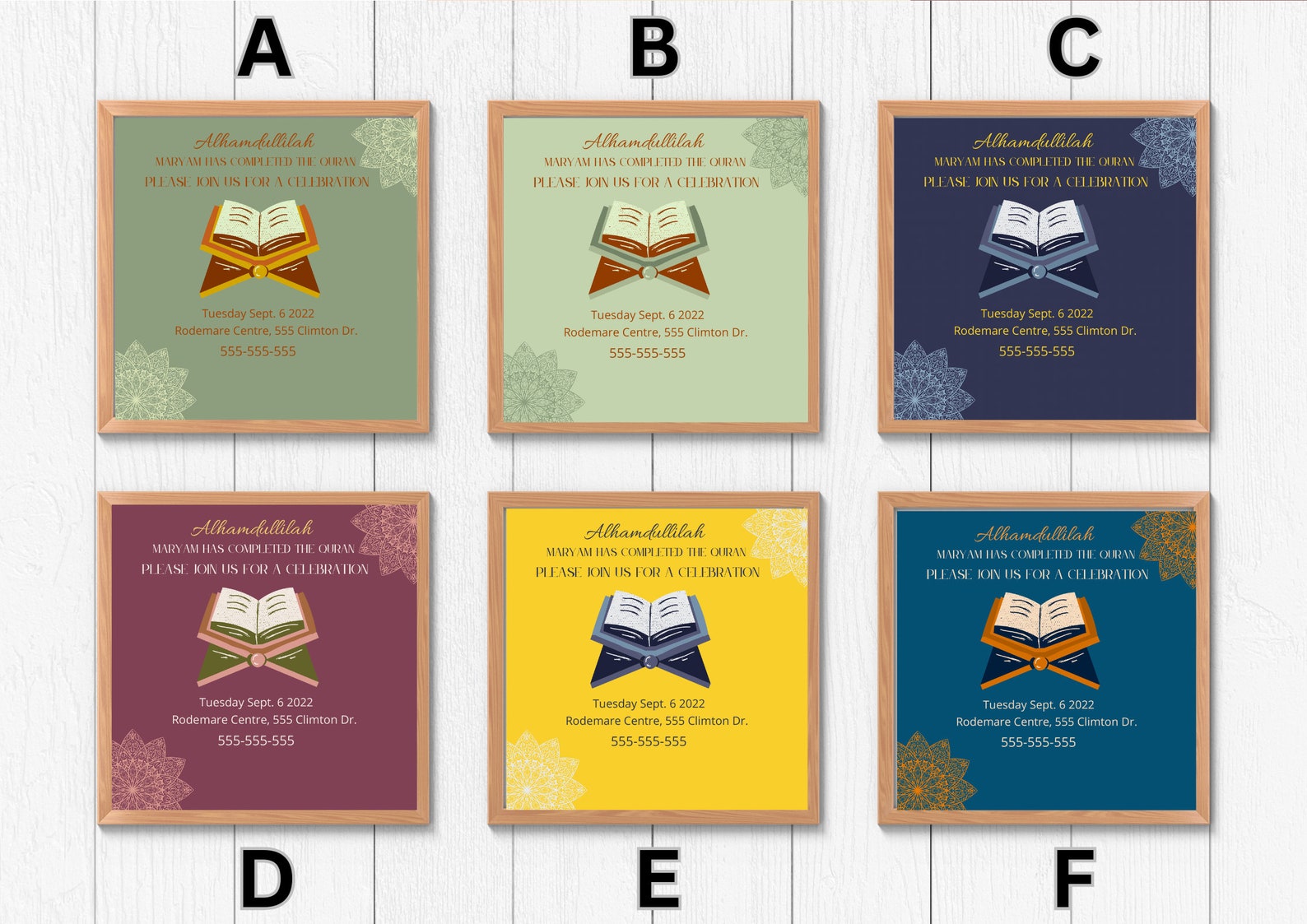 Quran Completion Mubarak Invitation Card, Khatm E Quran Muslima Invites ...