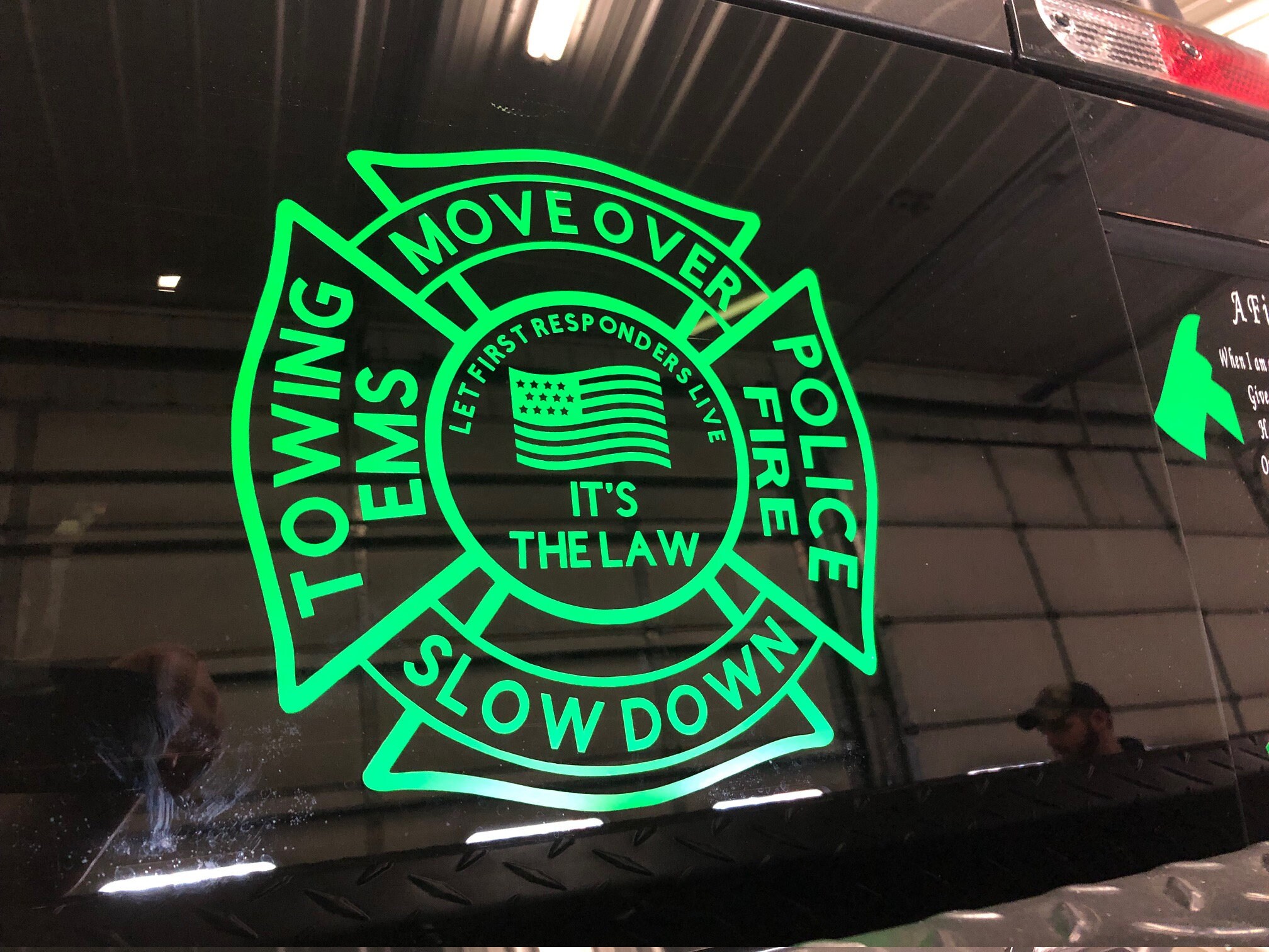 Move Over, Slow Down It's the Law Decal (firefighter, EMS, Towing ...