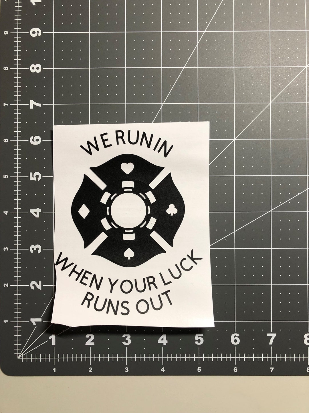 Firefighter Maltese Poker Chip Vinyl Decal / Sticker (multiple Sizes ...