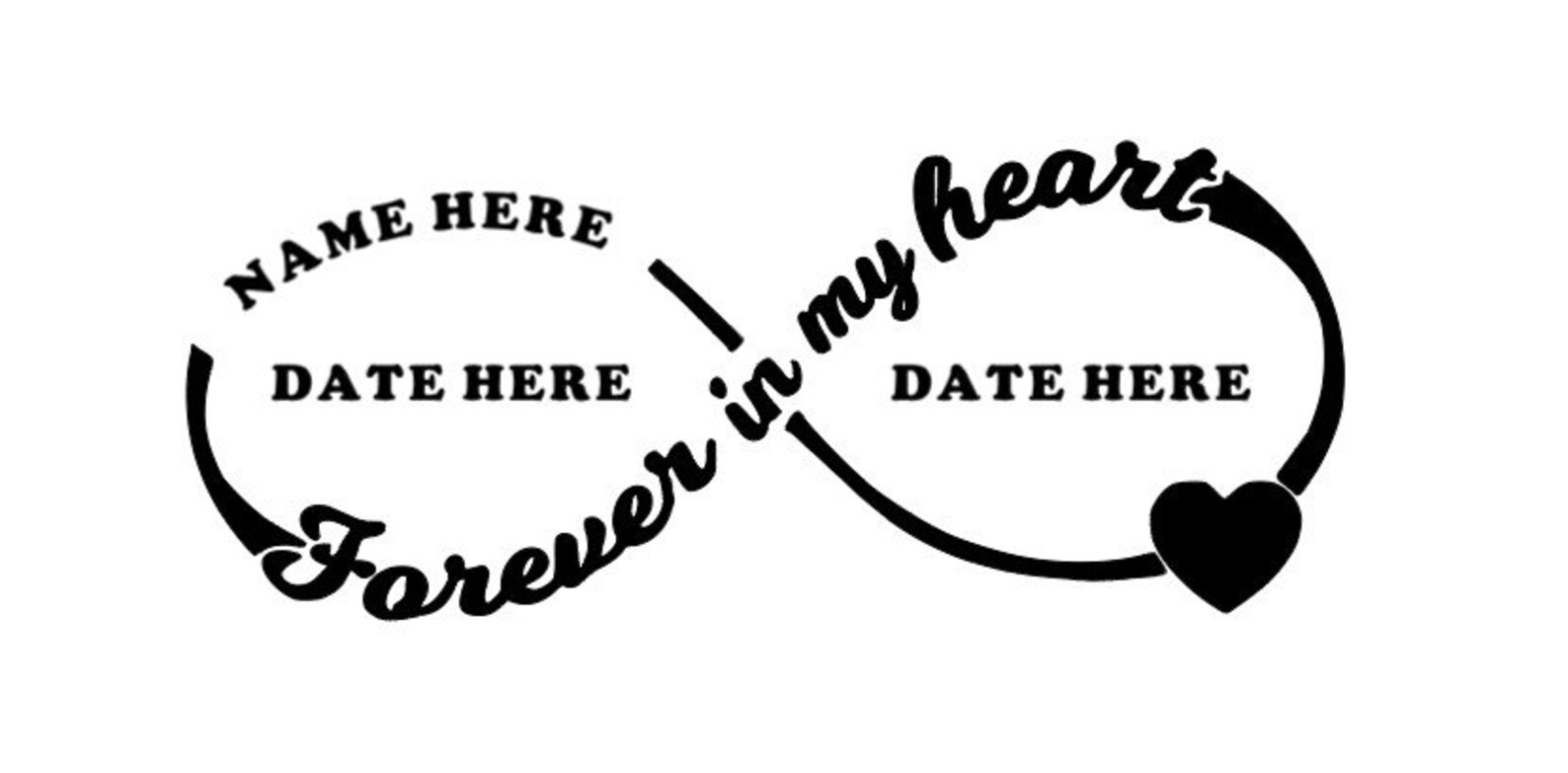 Personalized in Memorial "infinity Symbol" Permanent Vinyl Decal ...