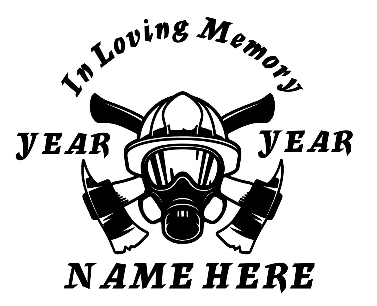 Firefighter "in Loving Memory", Customized Permanent Vinyl Decal ...