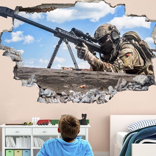 Army Battle War Tank Military Wall Sticker Mural Decal Print - Etsy