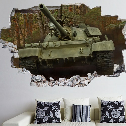 Army Battle War Tank Military Wall Sticker Mural Decal Print - Etsy