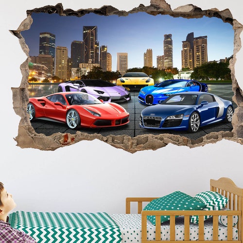 Super Sports Cars Supercar Wall Stickers Mural Decal Print Art - Etsy