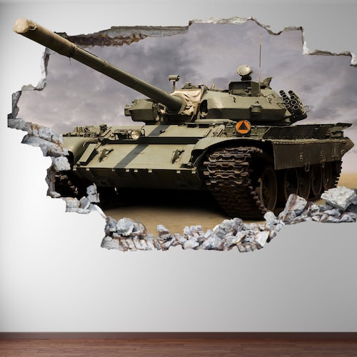 Army Battle War Tank Military Wall Sticker Mural Decal Print - Etsy