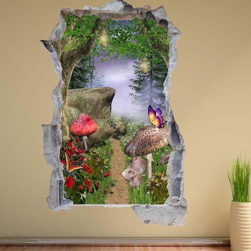 Fantasy Magical Enchanted Forest Wall Sticker Mural Poster - Etsy
