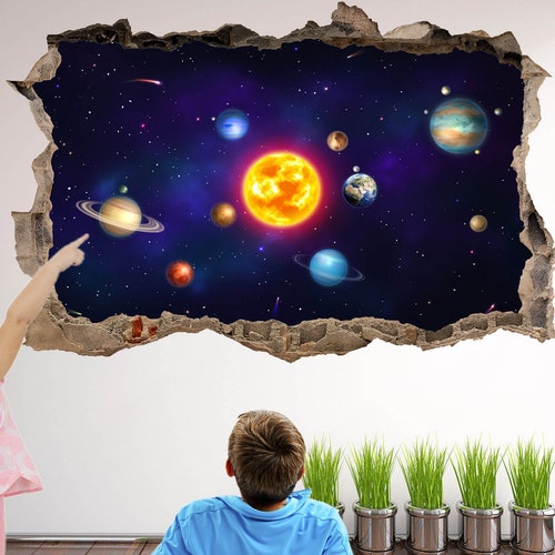 Planets Space Solar System Wall Sticker Mural Decal Print Art - Etsy
