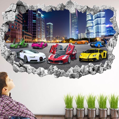 Super Sports Cars Supercar Wall Stickers Mural Decal Print Art - Etsy