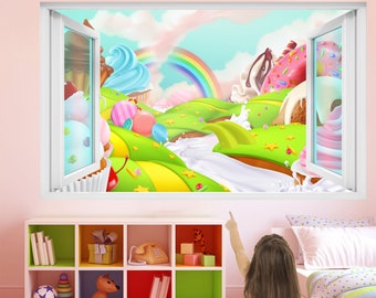 Candy Land Wall Decal Sticker Mural Poster Print Art Cafe Shop | Etsy