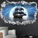 Pirate Sailing Ship Moon Wall Decal Sticker Mural Poster Print Art Home ...