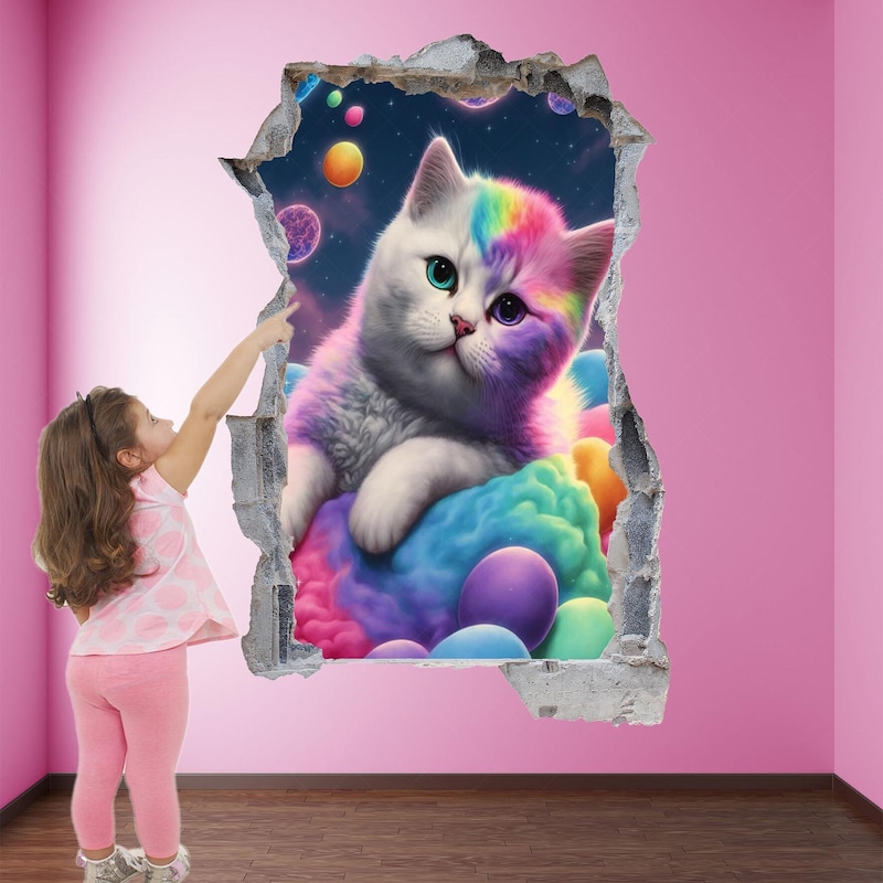 Cat Wall Decal - Etsy