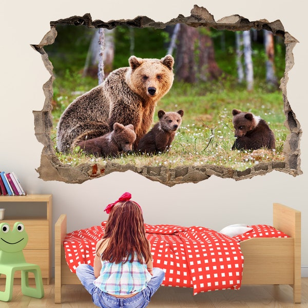 Bear Cubs Wall Decal - Etsy