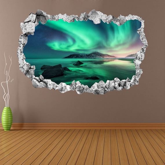 Northern Lights Wall Decal Sticker Mural Poster Print Art Home - Etsy