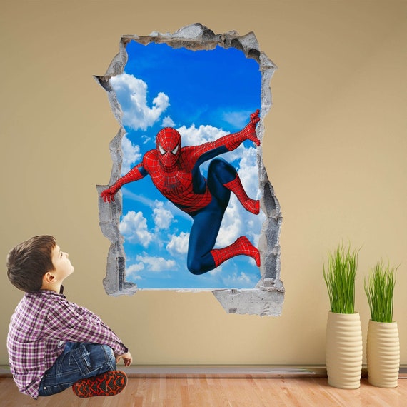 Spiderman Superhero Wall Decal Sticker Mural Poster Print Art - Etsy