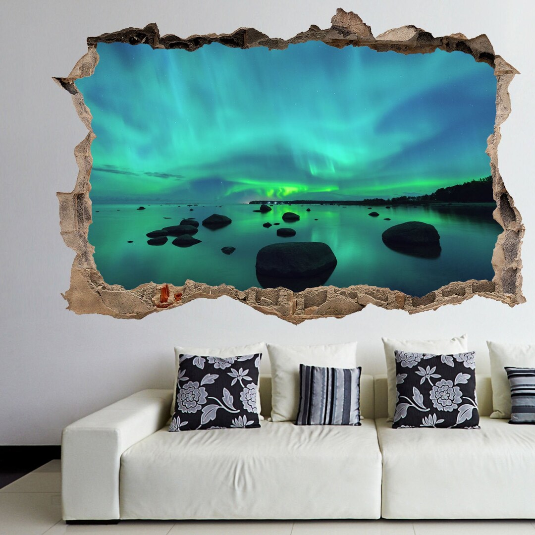 Northern Lights Nature View Wall Decal Sticker Mural Poster Print Art ...