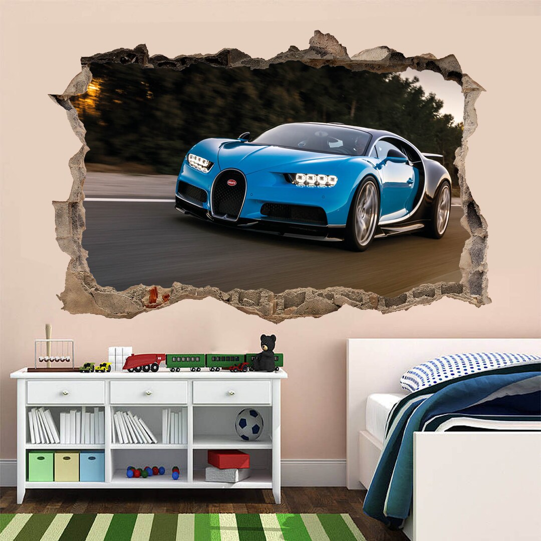Supercar Sports Car Bugatti Chiron Wall Sticker Mural Decal Poster ...