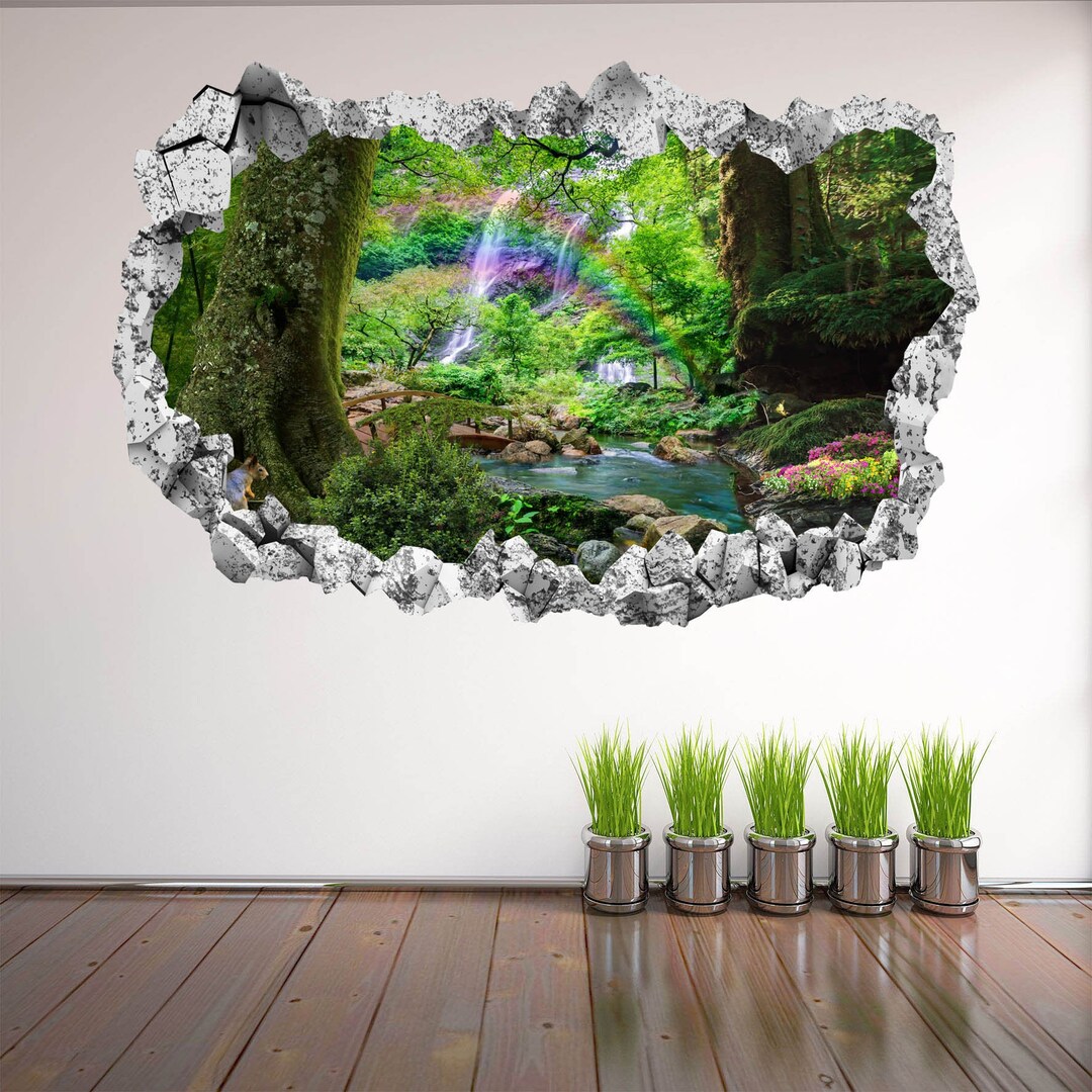 Tropical Forest Rainbow Fantasy Wall Decal Sticker Mural Poster Print ...