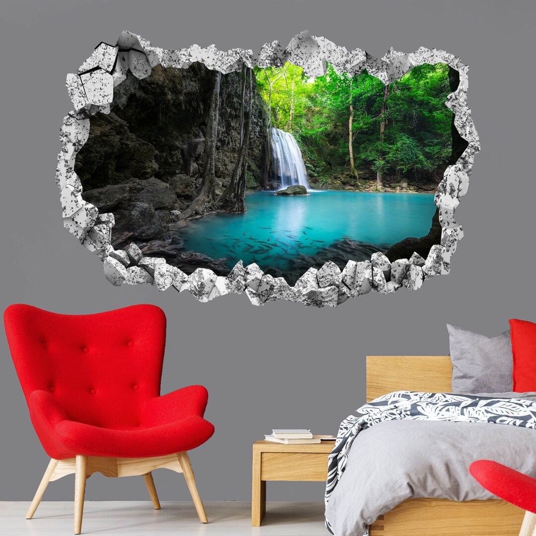 Waterfall Wall Decal Sticker Mural Poster Print Art Home Bedroom Office ...