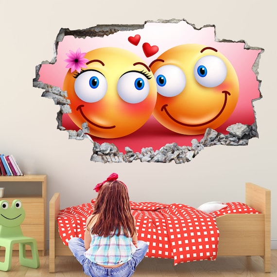 Emoji Wall Decal Sticker Mural Poster Print Art Home Kids | Etsy
