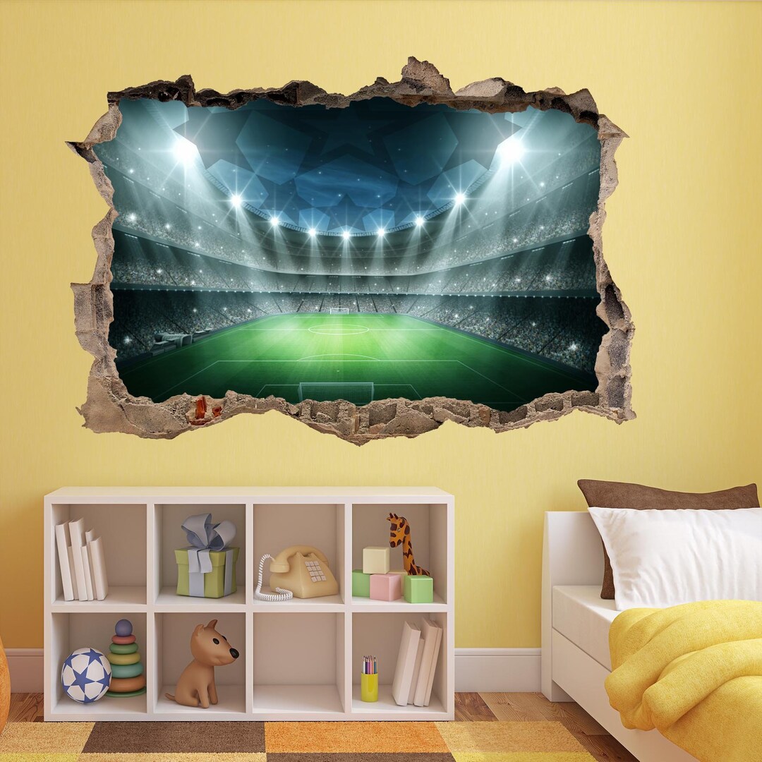 Football Stadium Arena Wall Decal Sticker Mural Print Art Kids Bedroom ...