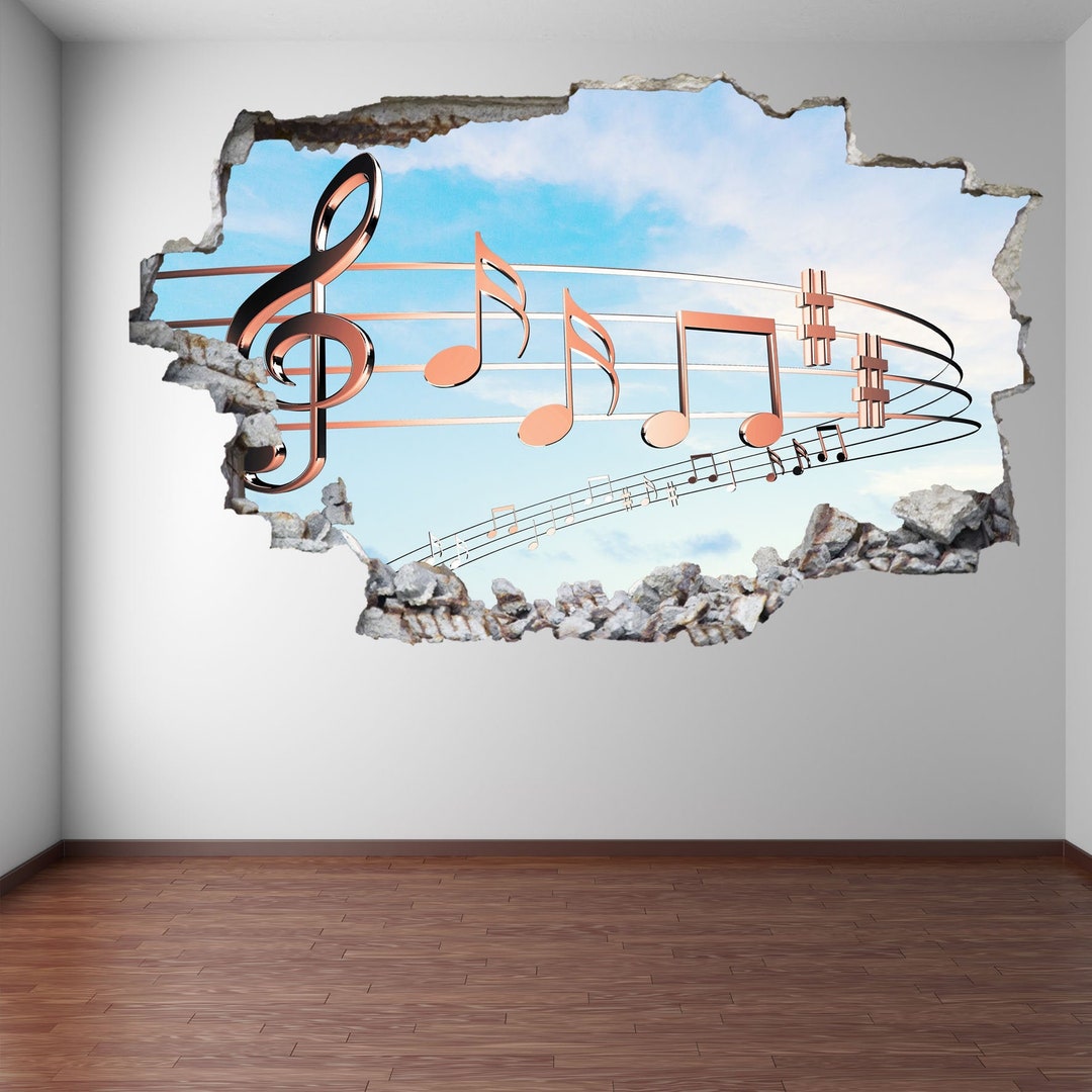 Musical Notes Wall Decal Sticker Mural Poster Print Art Kids Room Decor ...