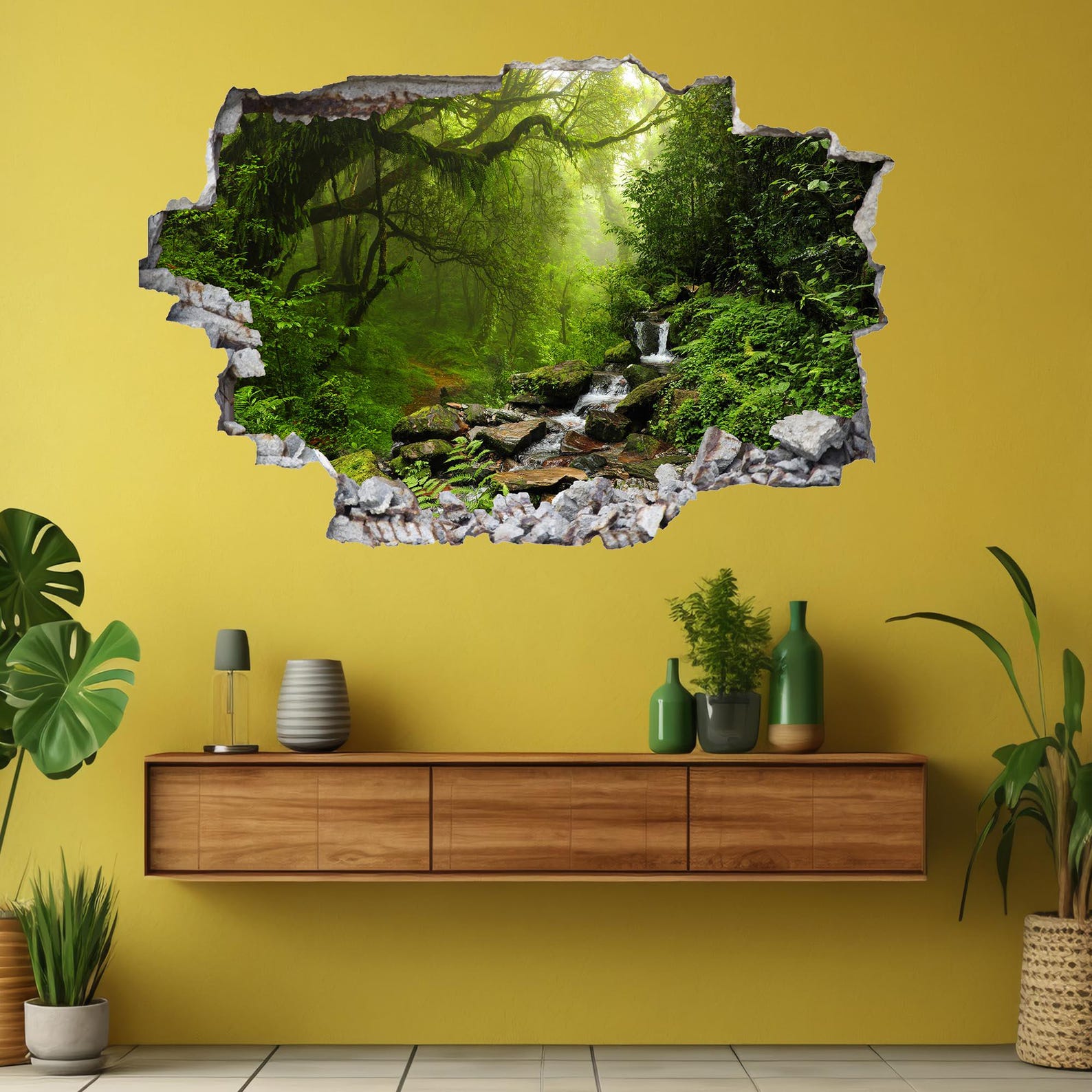Tropical Forest River Wall Decal Sticker Mural Poster Print Art Home ...