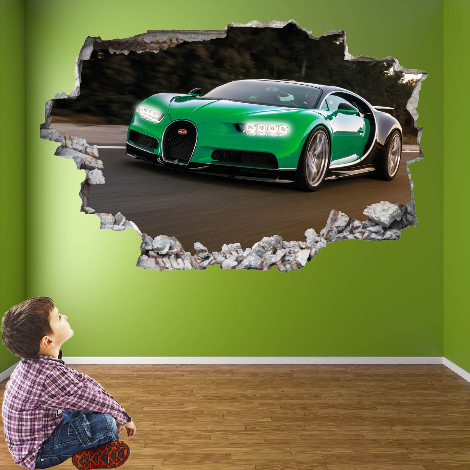 Supercar Sports Car Bugatti Chiron Wall Sticker Mural Decal - Etsy