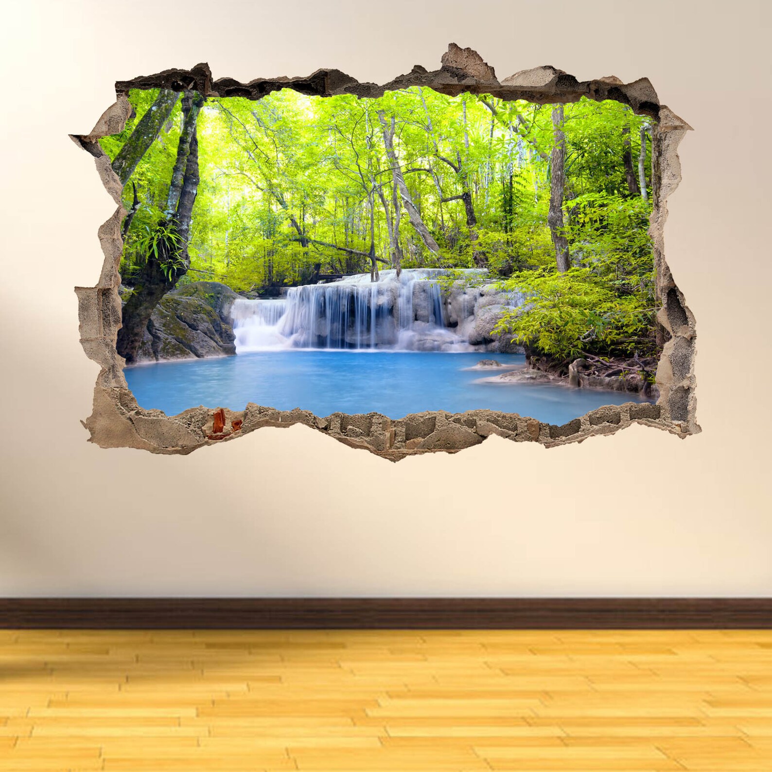 Waterfall Forest Wall Decal Sticker Mural Poster Print Art - Etsy