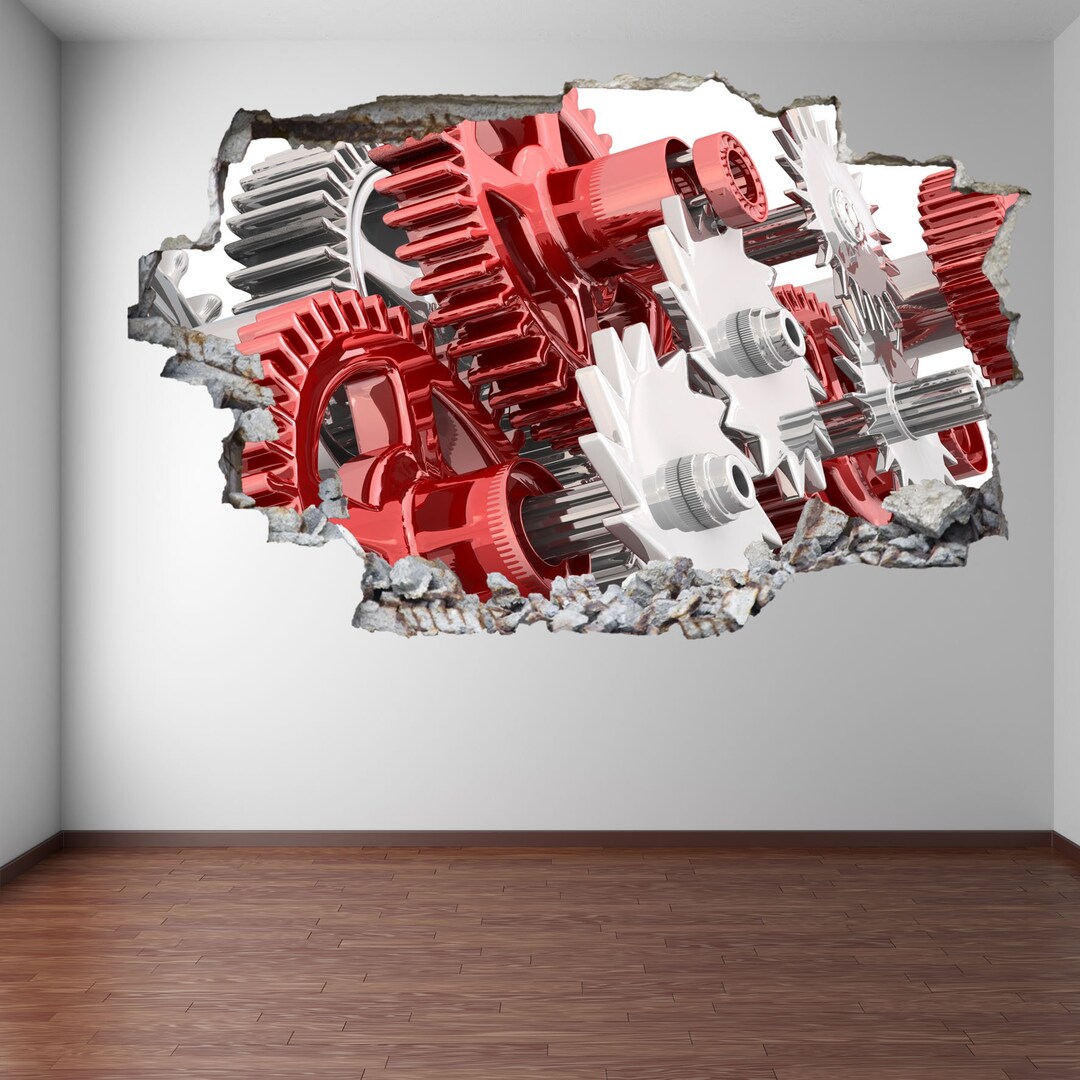 Gears Wall Decal Sticker Mural Poster Print Art Garage Decor GE16 ...