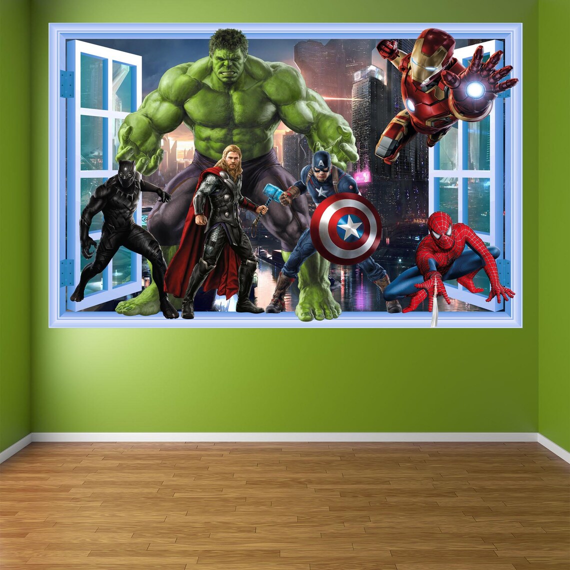 Avengers Superhero Wall Decal Sticker Mural Poster Print Art Iron Man ...