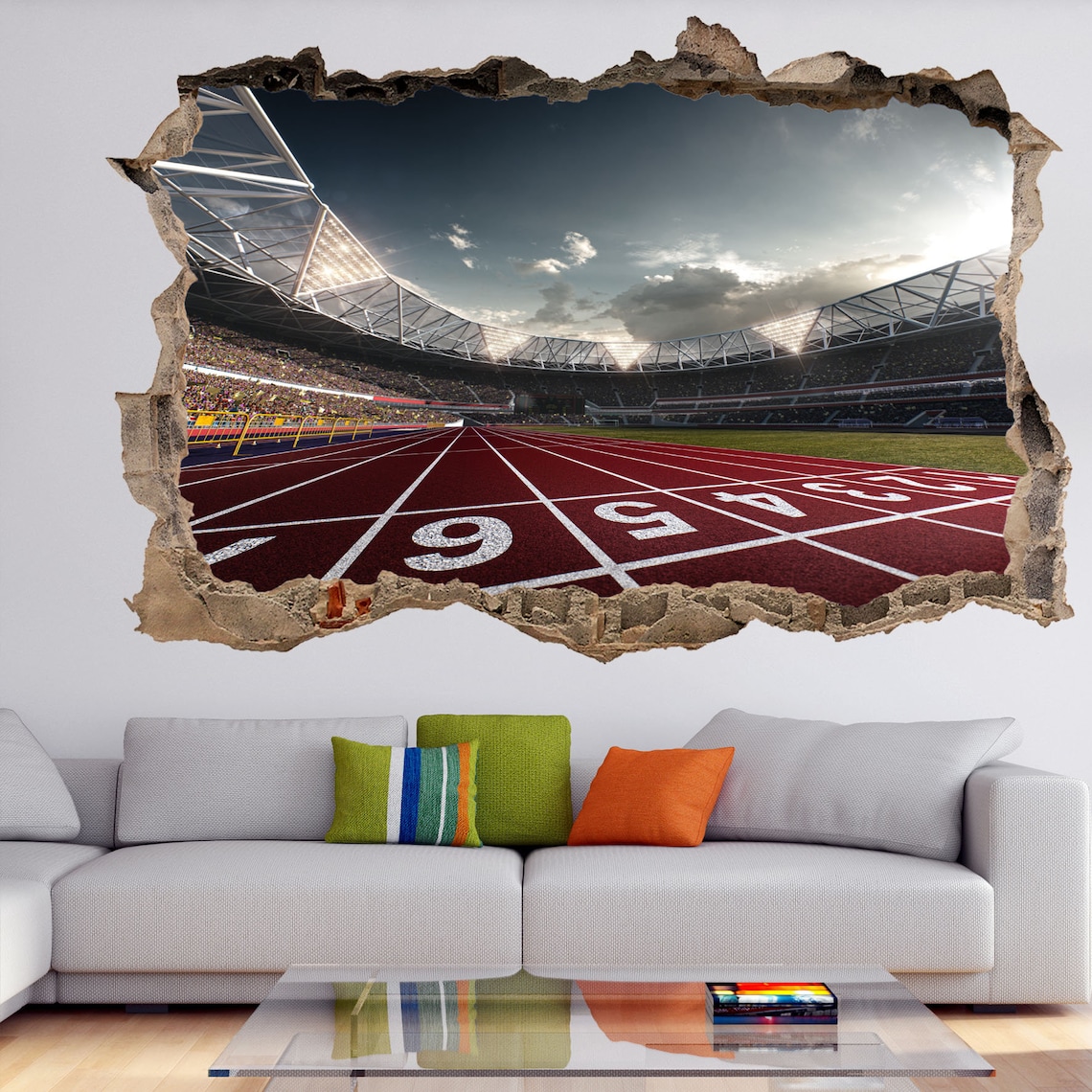 Running Race Track Sports Wall Decal Sticker Mural Poster - Etsy