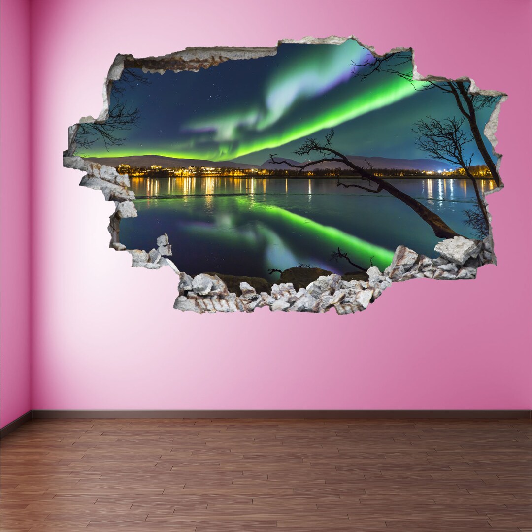 Northern Lights Nature View Wall Decal Sticker Mural Poster Print Art ...