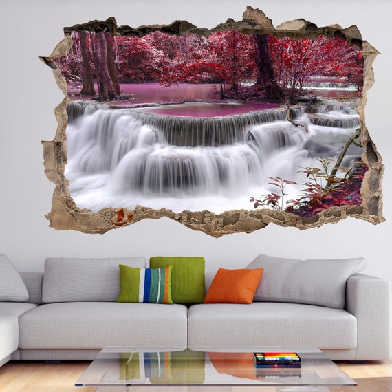 Waterfall Wall Decal Mural Sticker Poster Print Art Home | Etsy